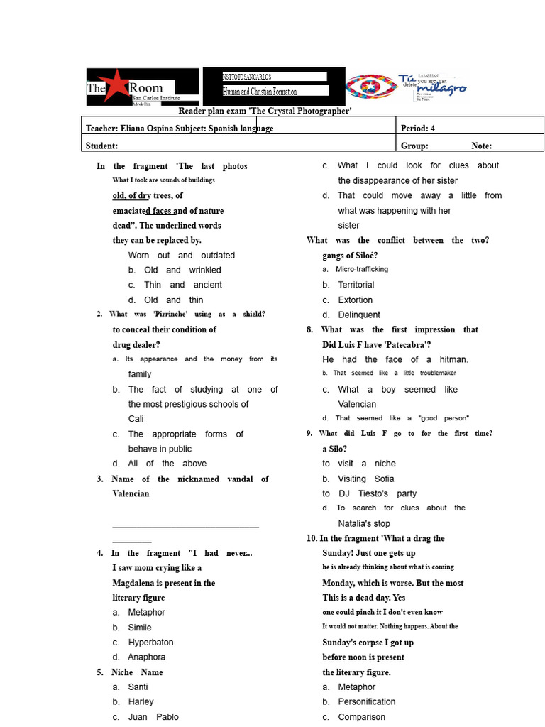 Exam Guide: "The Crystal Photographer" | PDF