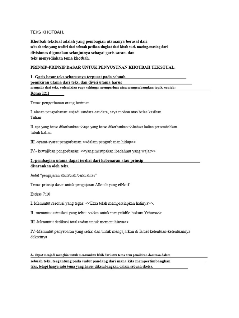 Apa Itu Teks Khotbah Dan Contohnya | PDF