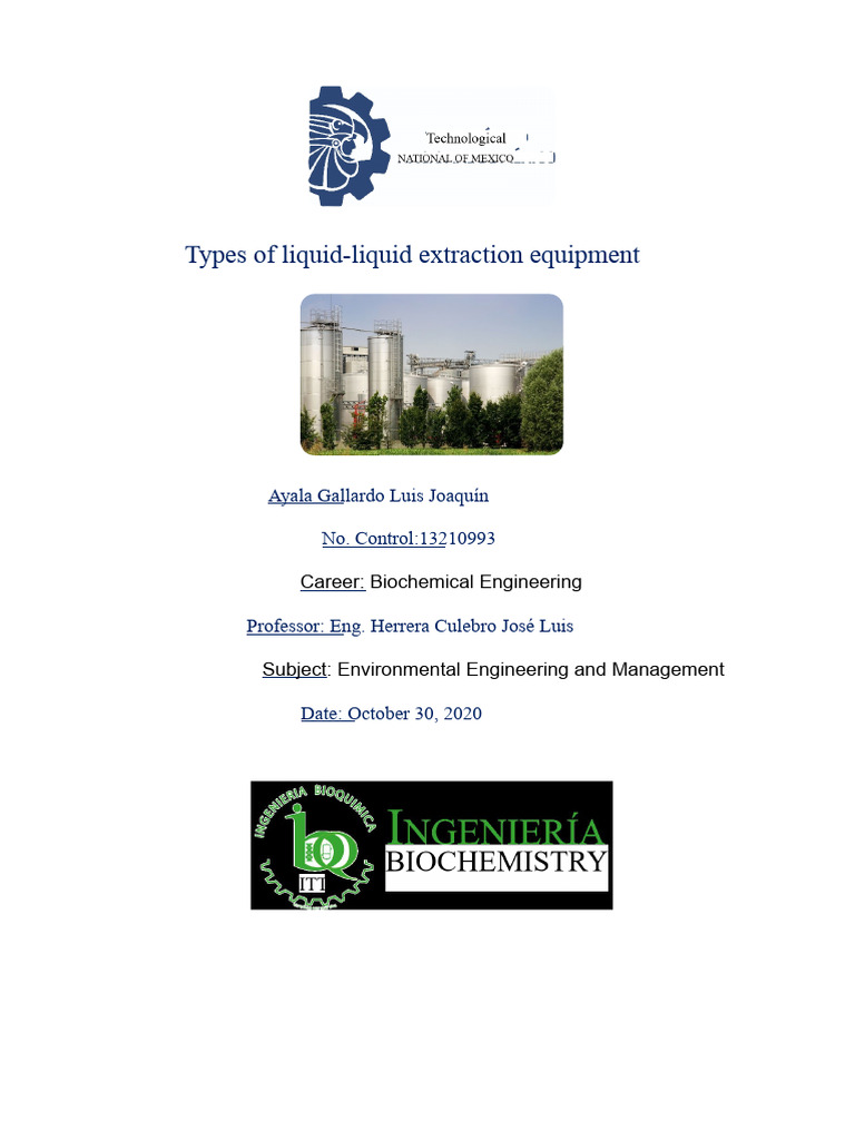 Liquid-Liquid Extraction Equipment Types | PDF | Distillation | Soft Matter