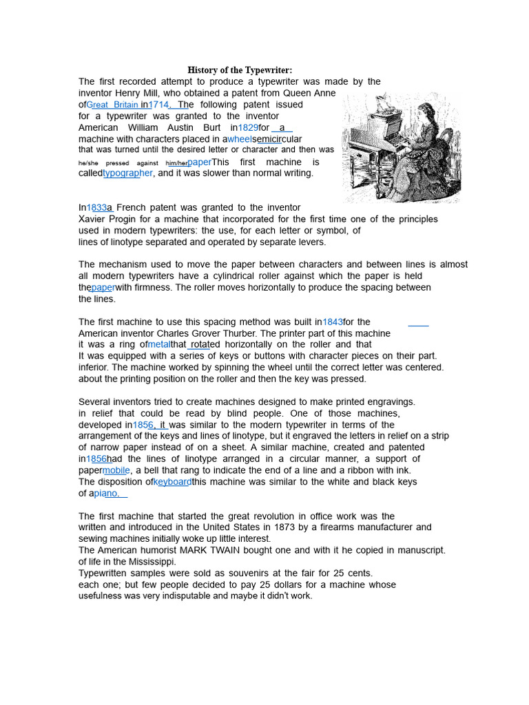 History of The Typewriter and Typewriting, Origin of Correspondence ...