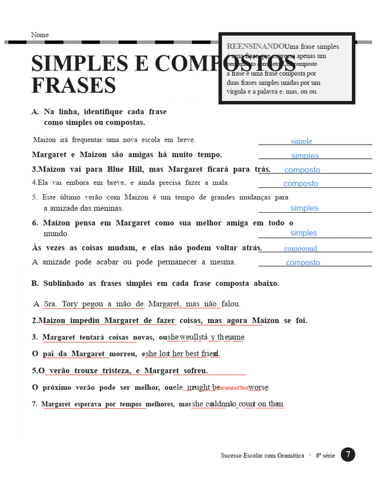 Frases-Simples-E-Compostas-1 1 | PDF