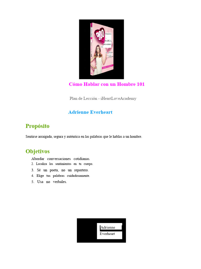 Plan de Lección 101: Hablar Con Un Hombre | PDF