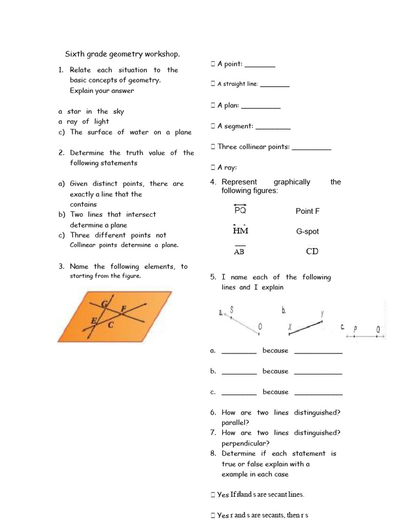 Geometry Workshop Sixth Grade | PDF
