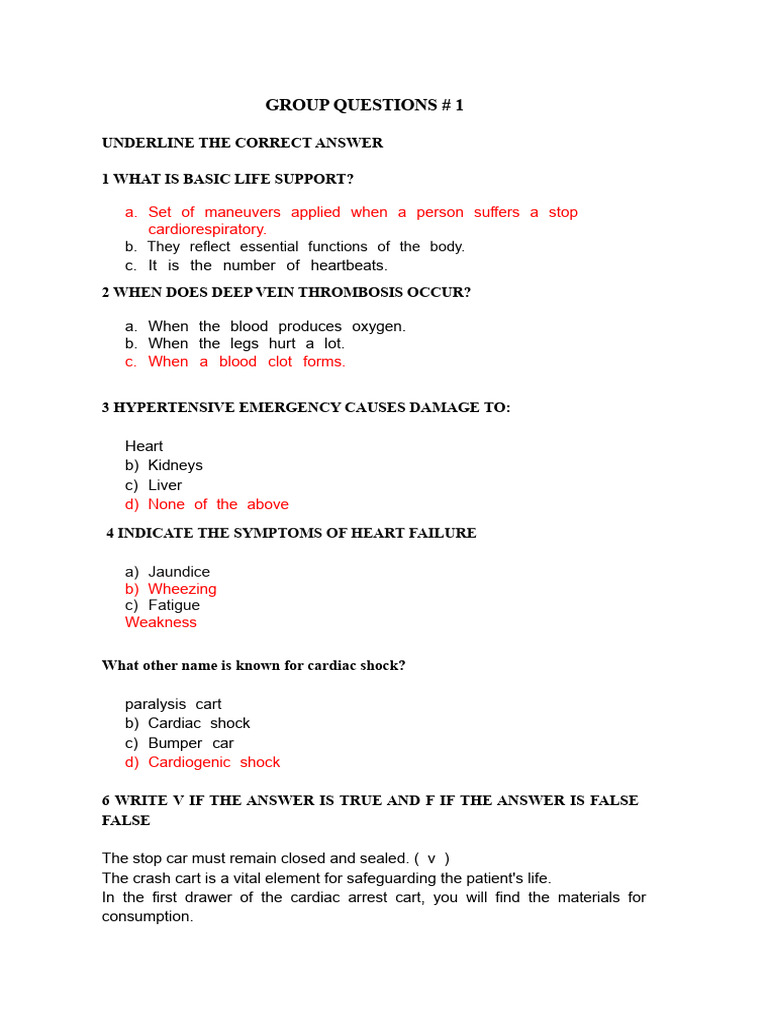 Essential Questions on Emergency Care | PDF | Myocardial Infarction ...