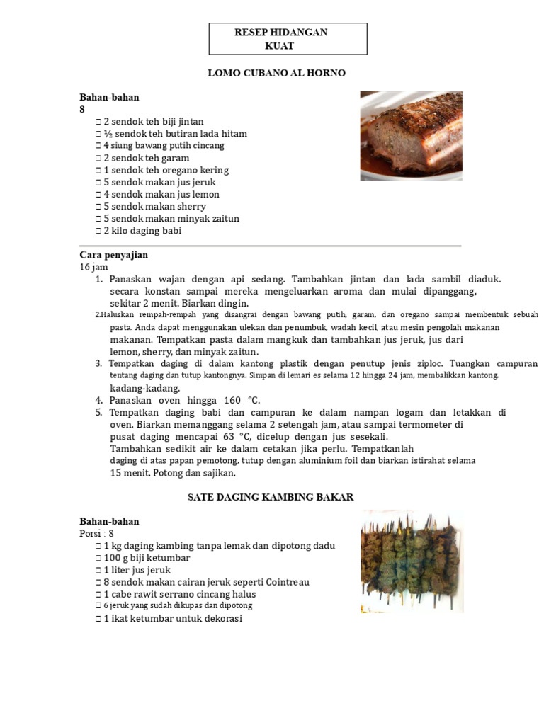 Resep Hidangan Utama | PDF