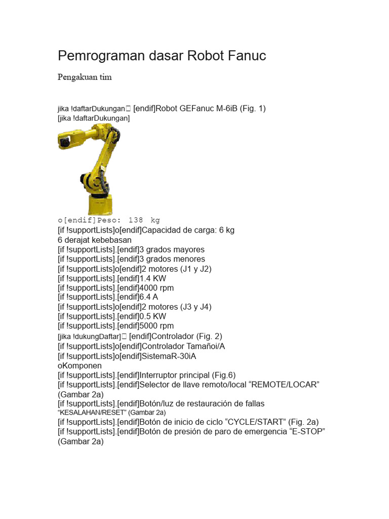 Pemrograman Dasar Robot Fanuc | PDF