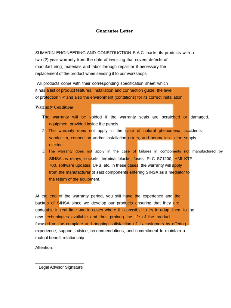 Electrical Panel Warranty Details | PDF