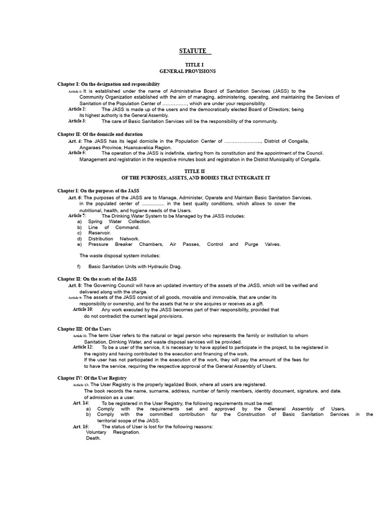 Statutes and Regulations JASS | PDF | Board Of Directors | United ...