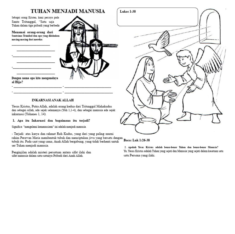 INKARNASI ANAK ALLAH + Masa Kanak-Kanak Yesus | PDF