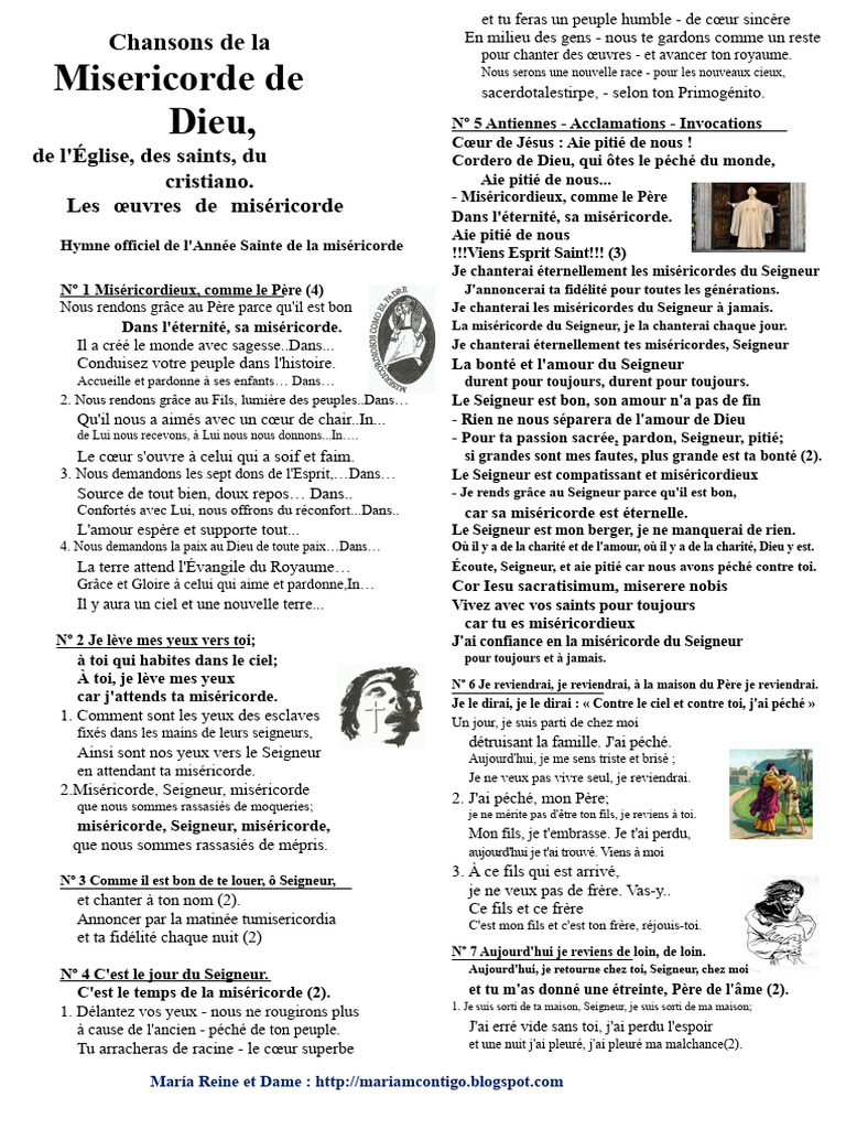 Chant de la Miséricorde et Pardon | PDF | Miséricorde | Spiritualité