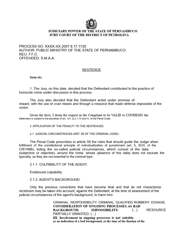 Conviction Sentence - Three Qualifiers - Jury - Model | PDF | Crimes ...