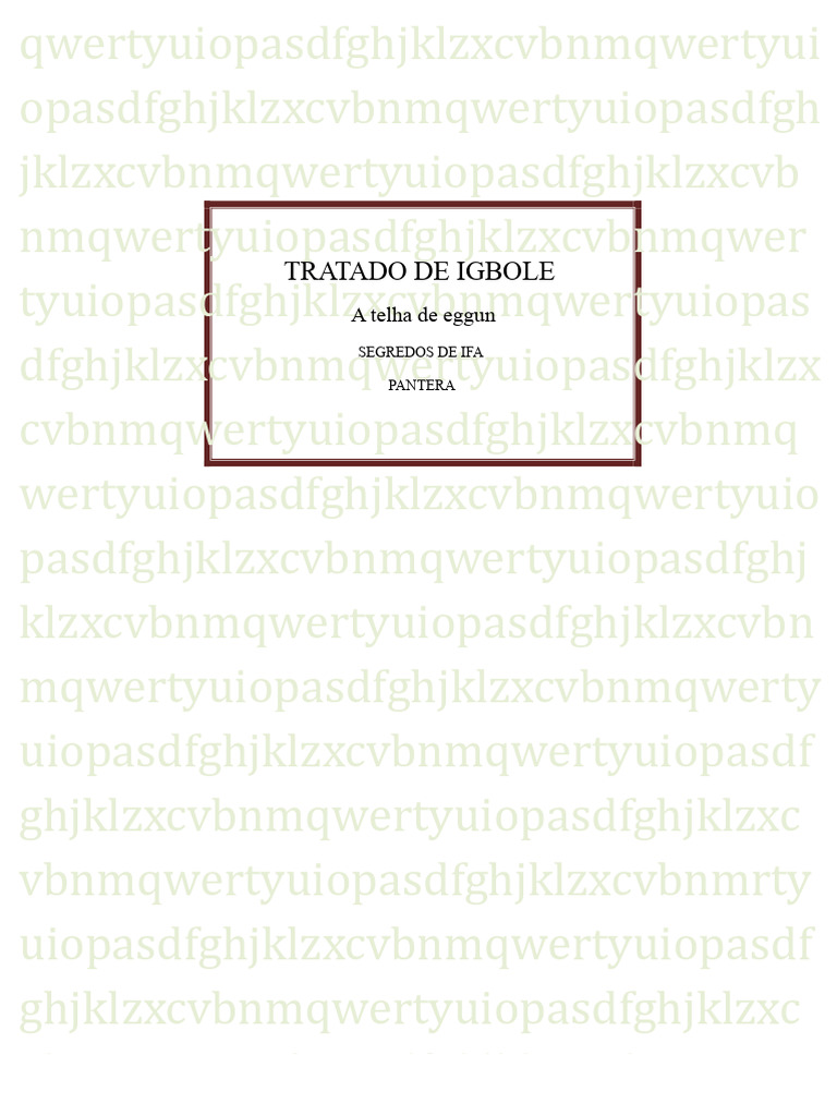 Tratado de Igbole Ni Eggun PDF | PDF