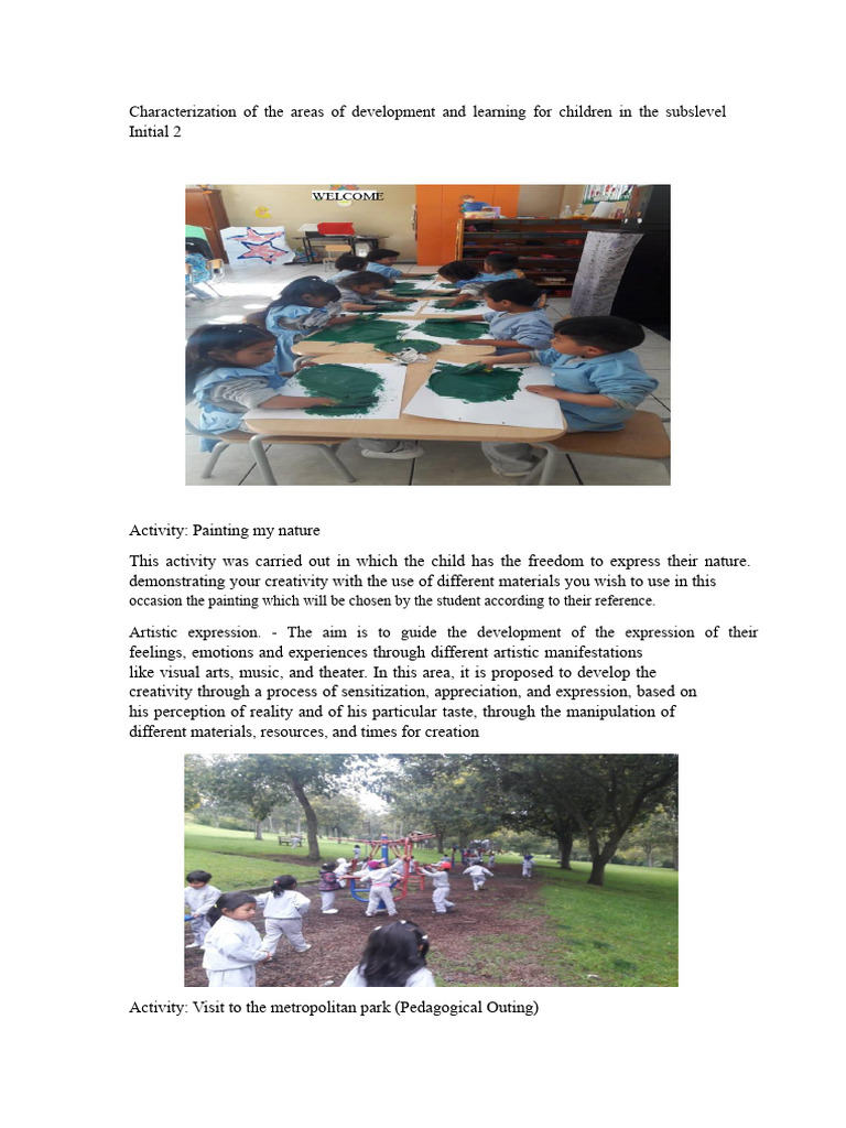 Areas of Development and Learning For Children in Sublevel Initial 2 ...