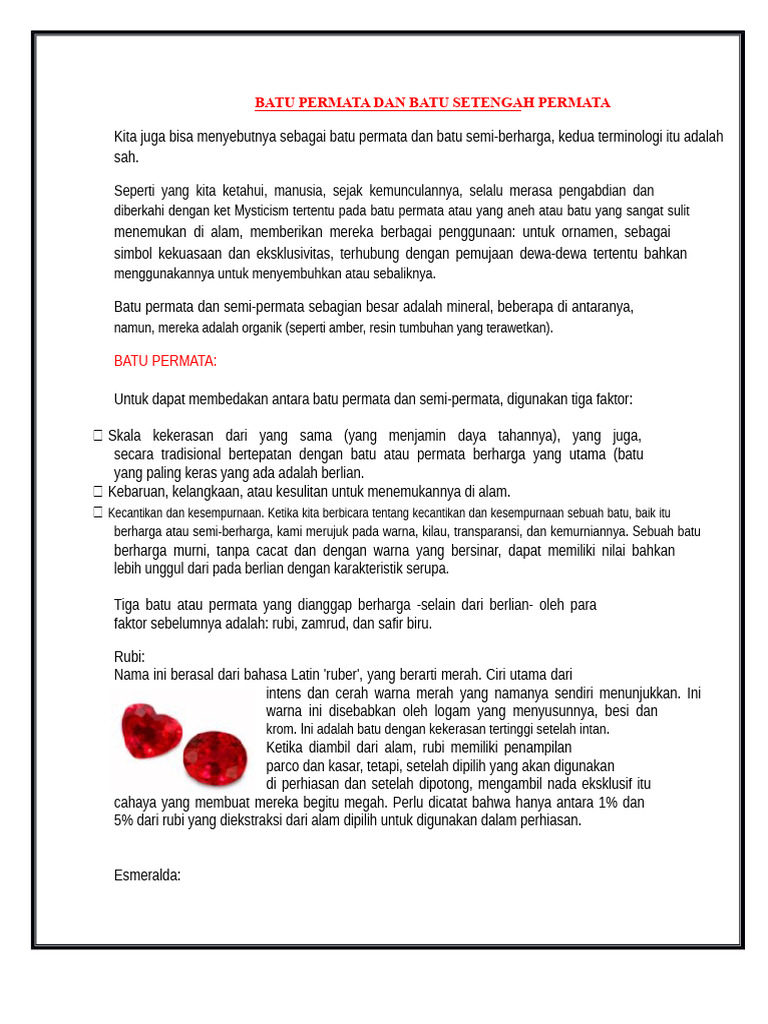 Batu Permata Dan Batu Semi-Permata | PDF