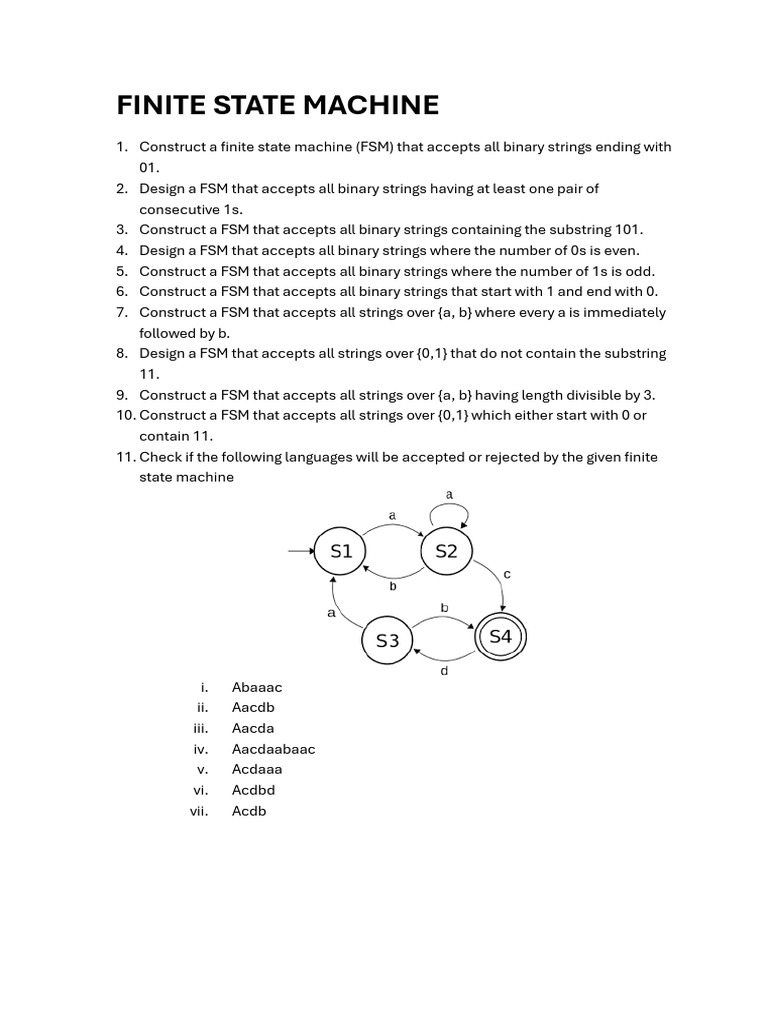 Finite State Machine | PDF
