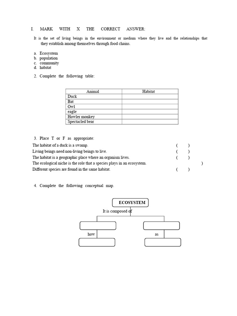 Fourth Grade Natural Sciences Exam | PDF | Ecosystem | Ecology