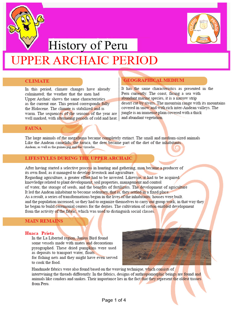 Upper Archaic Period in Peru: Climate and Culture | PDF | Agriculture ...