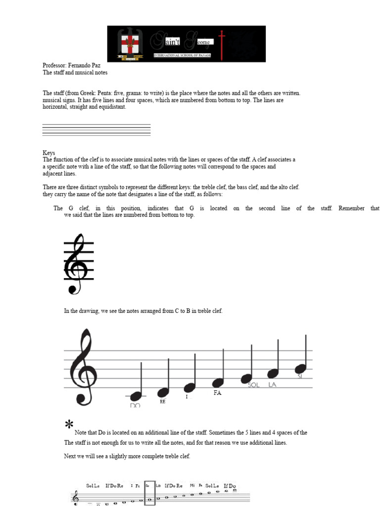 The Staff and Musical Notes | PDF