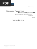 IB Math HL Formula Booklet | PDF | Area | Variance