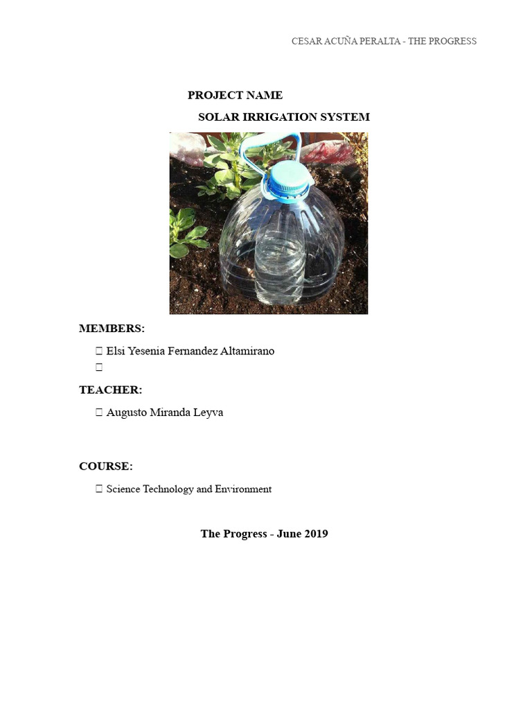 Solar Irrigation System Project Overview | PDF