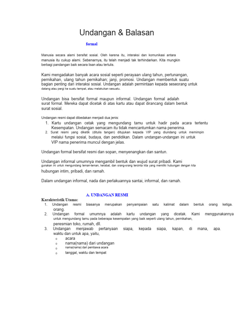 Panduan Lengkap Undangan Formal dan Informal | PDF