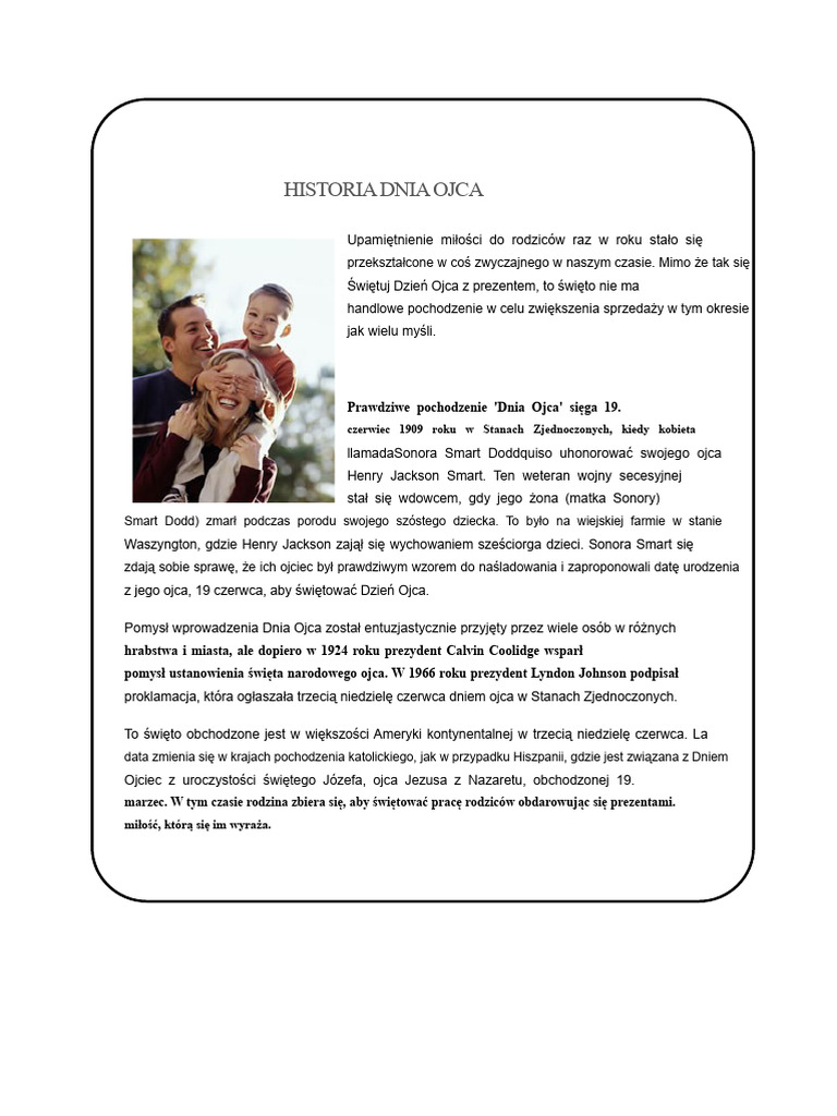 Historia Dnia Ojca | PDF