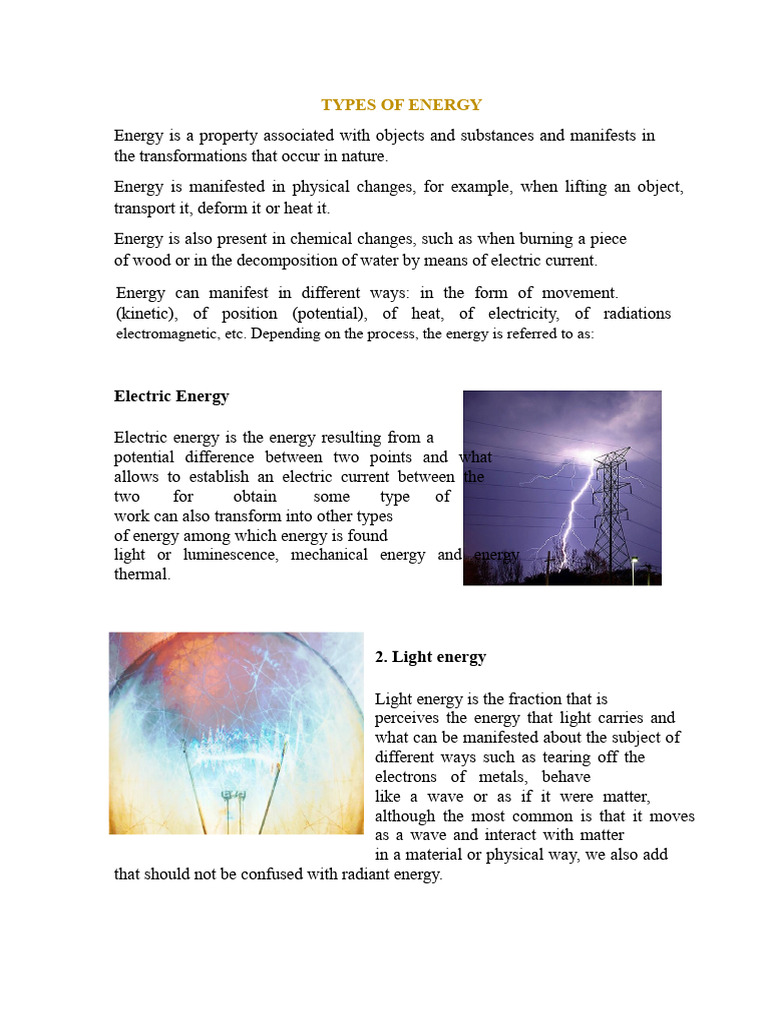 Report Types of Energy | PDF | Potential Energy | Atmosphere Of Earth