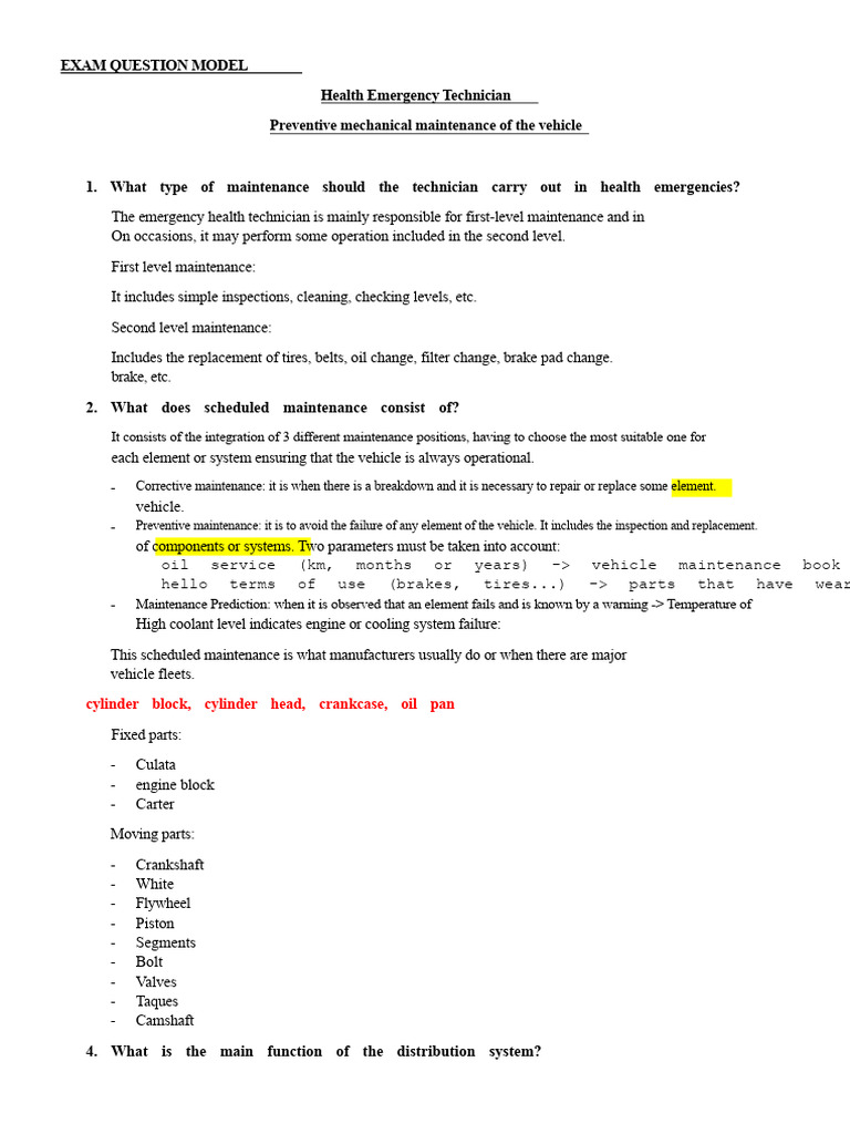 Vehicle Maintenance for Health Technicians | PDF | Turbocharger | Brake