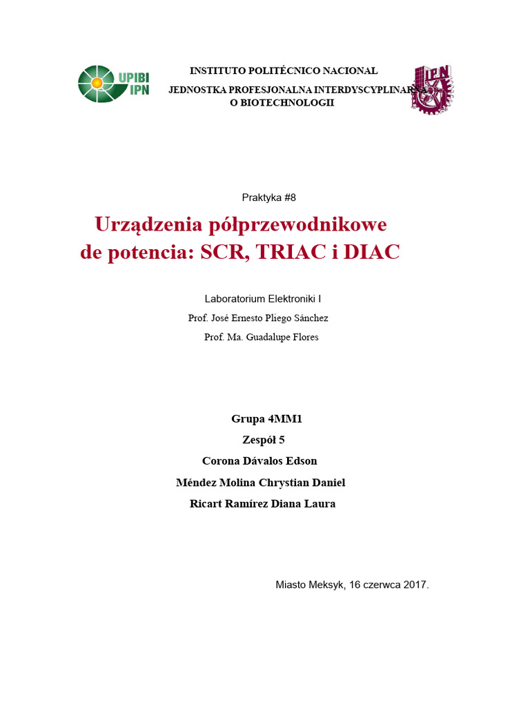 Urządzenia Półprzewodnikowe Mocy: Triak, Diak | PDF