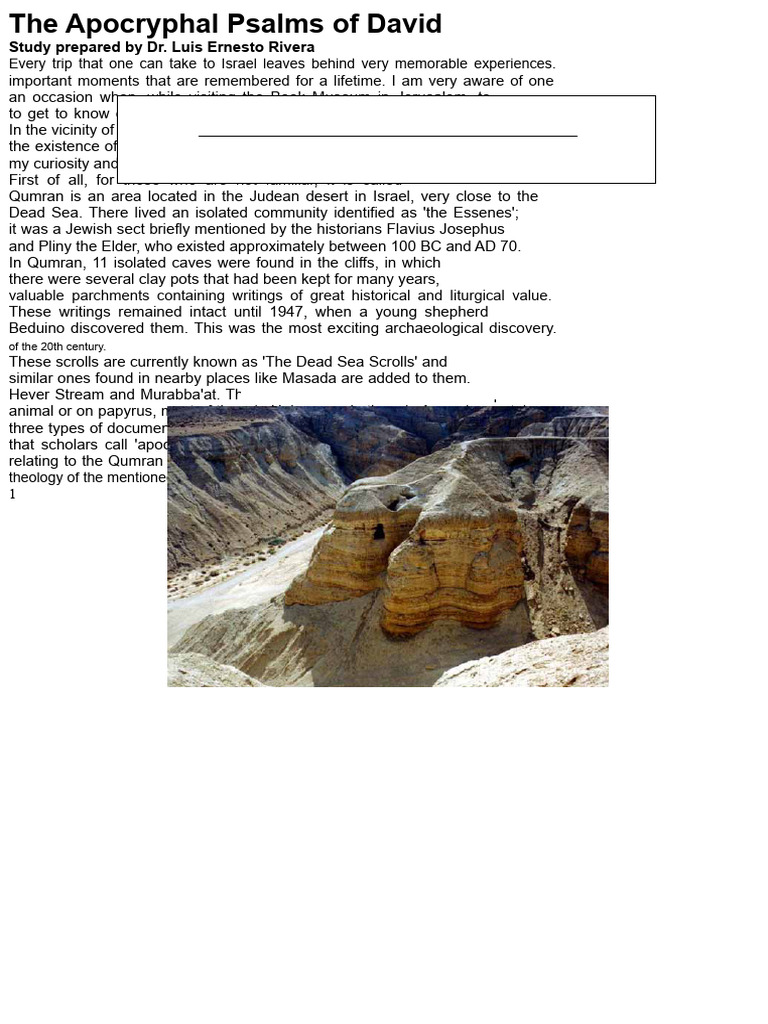 Apocryphal Psalms of David Explained | PDF | Bible | Apocrypha