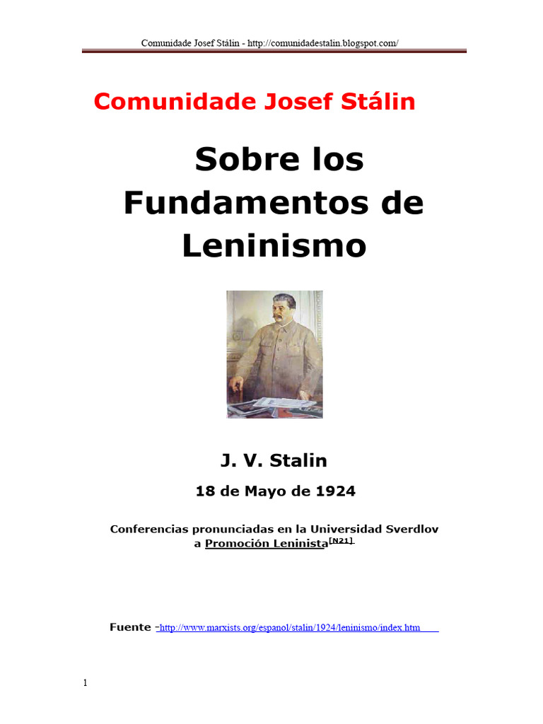 Fundamentos Del Leninismo | PDF | leninismo | marxismo