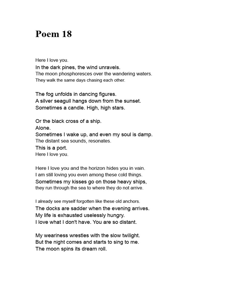 Poem 18 | PDF