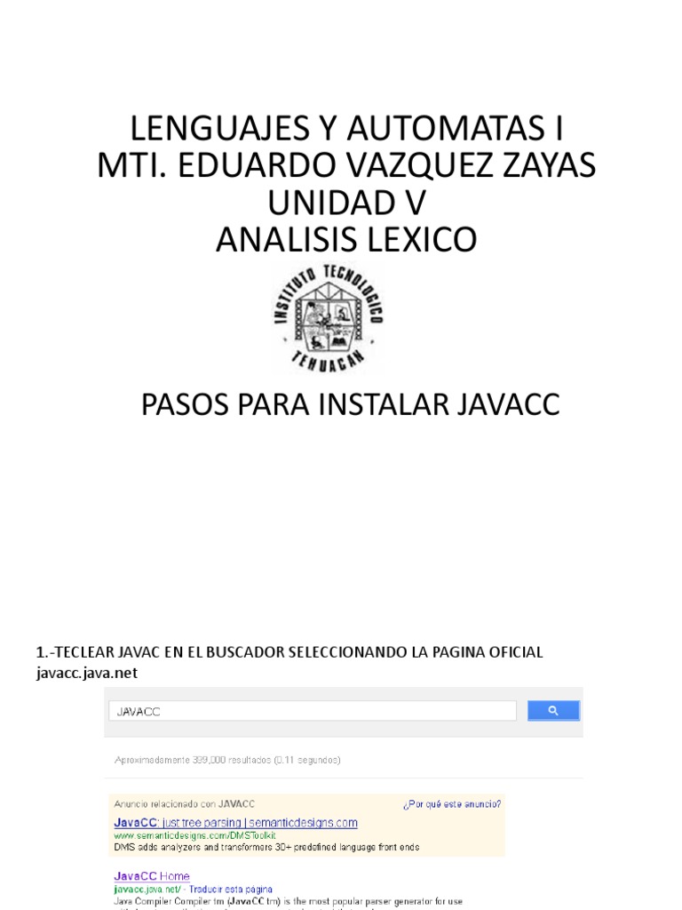 Pasos para Instalar Javacc | PDF | Ciencias de la Computación | Desarrollo de software