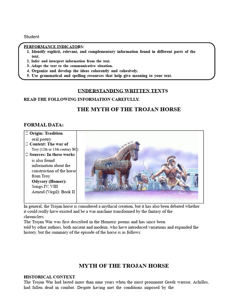 Myth of the Trojan Horse Explained | PDF | Paris (Mythology) | Troy