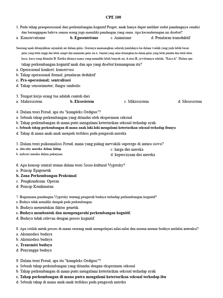 CPE 100 Ujian Akhir Dengan Kunci Jawaban | PDF