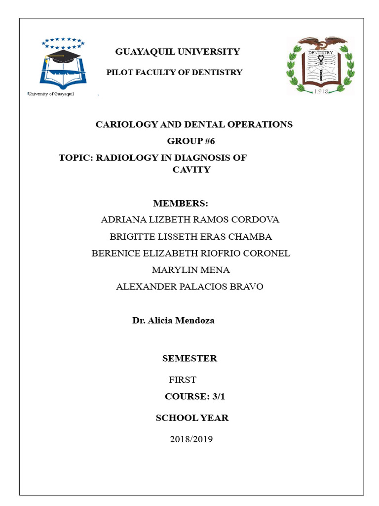 Group 6 Radiology in The Diagnosis of Cavities | PDF | Radiography ...