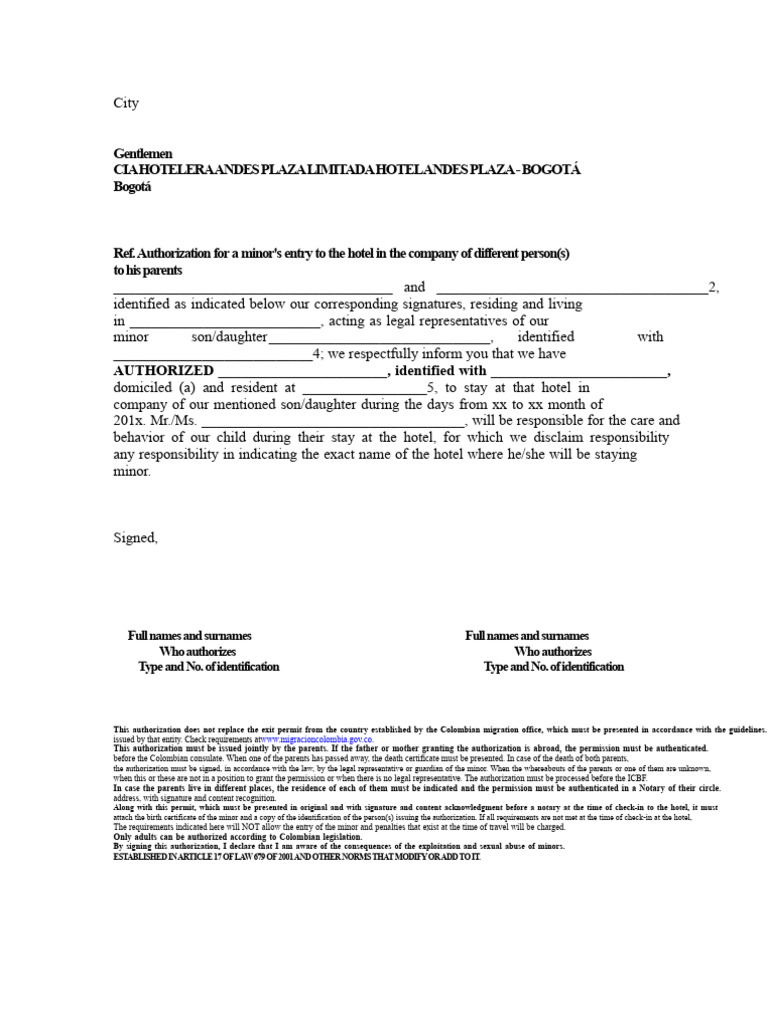 Authorization Letter For Minors | PDF | Justice | Crime & Violence