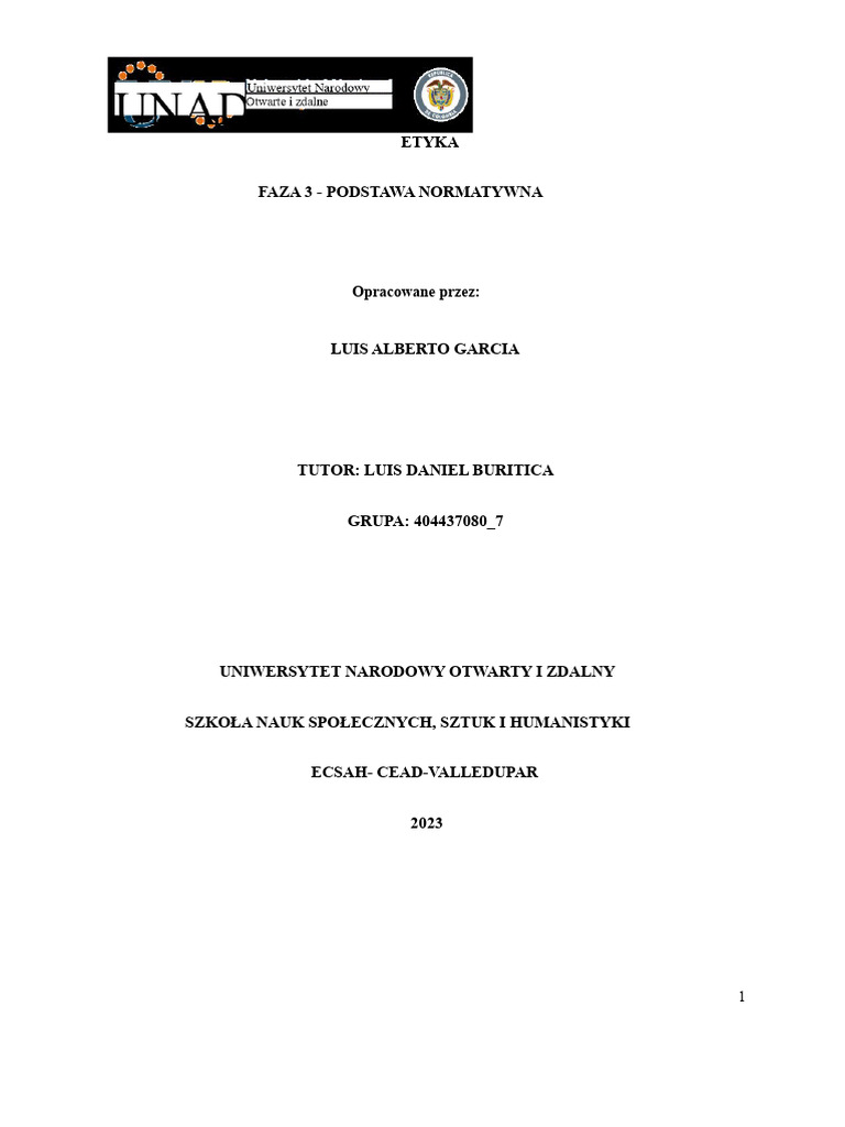 Faza 3 - Podstawa Normatywna - Luis Alberto Garcia | PDF