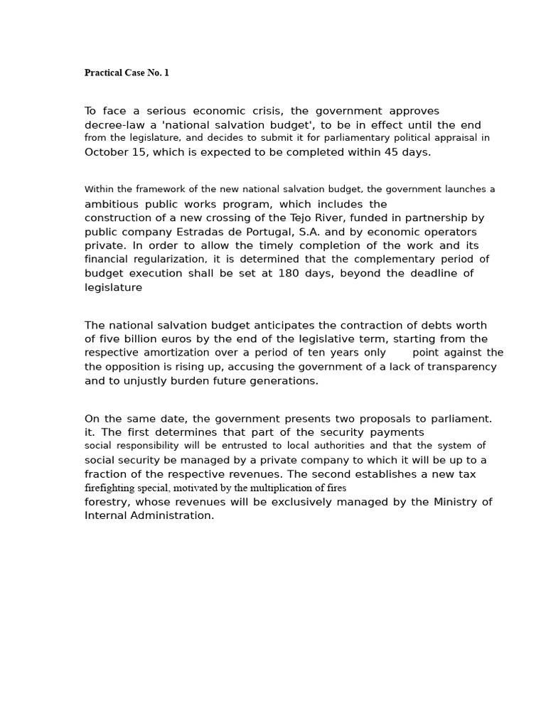 Practical Finance Cases - Vol1 | PDF | Government Budget Balance | Budget