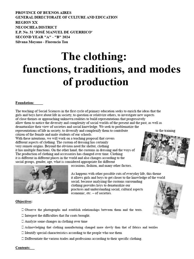 Sequence Clothing Functions Traditions and Forms of Production | PDF ...