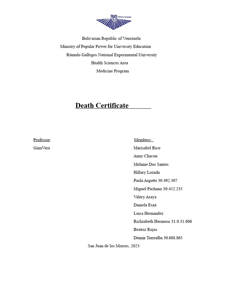 Death Certificate Guidelines and Procedures | PDF | Identity Document ...