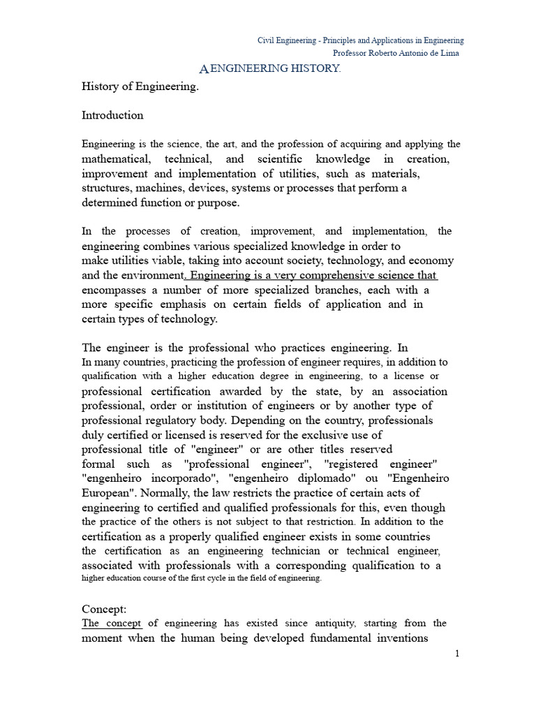 1 The History of Engineering PDF | PDF | Engineering | Aerospace ...
