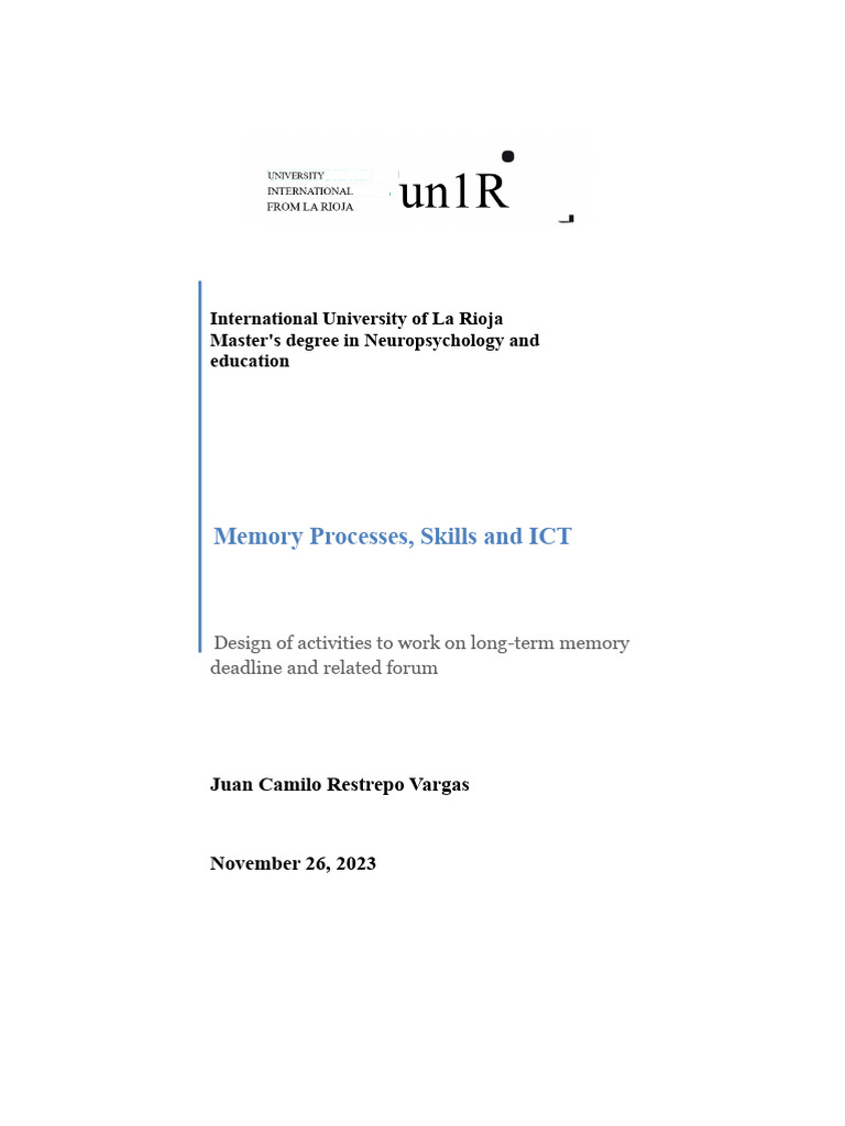 Design of Activities To Work On Long-Term Memory | PDF | Memory | Long ...