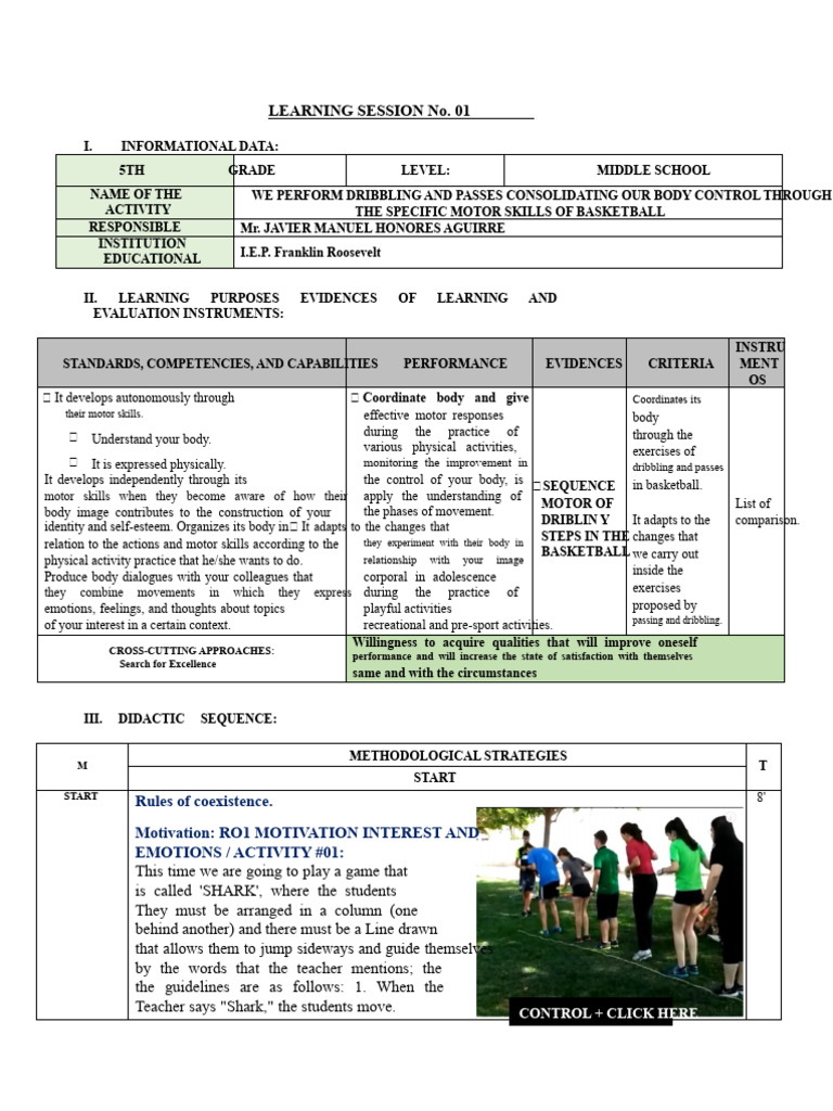 Dribbling and Shooting Model Session 5th Secondary Basketball | PDF ...