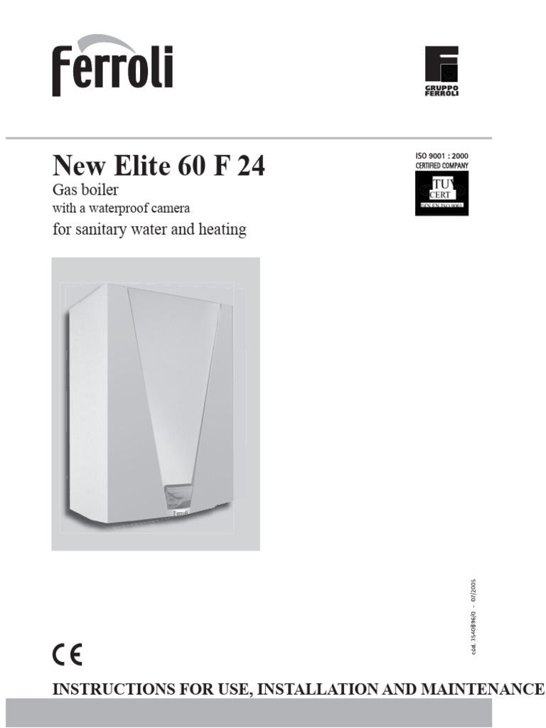 New Elite 60 F 24 Boiler Manual | PDF | Thermostat | Water Heating