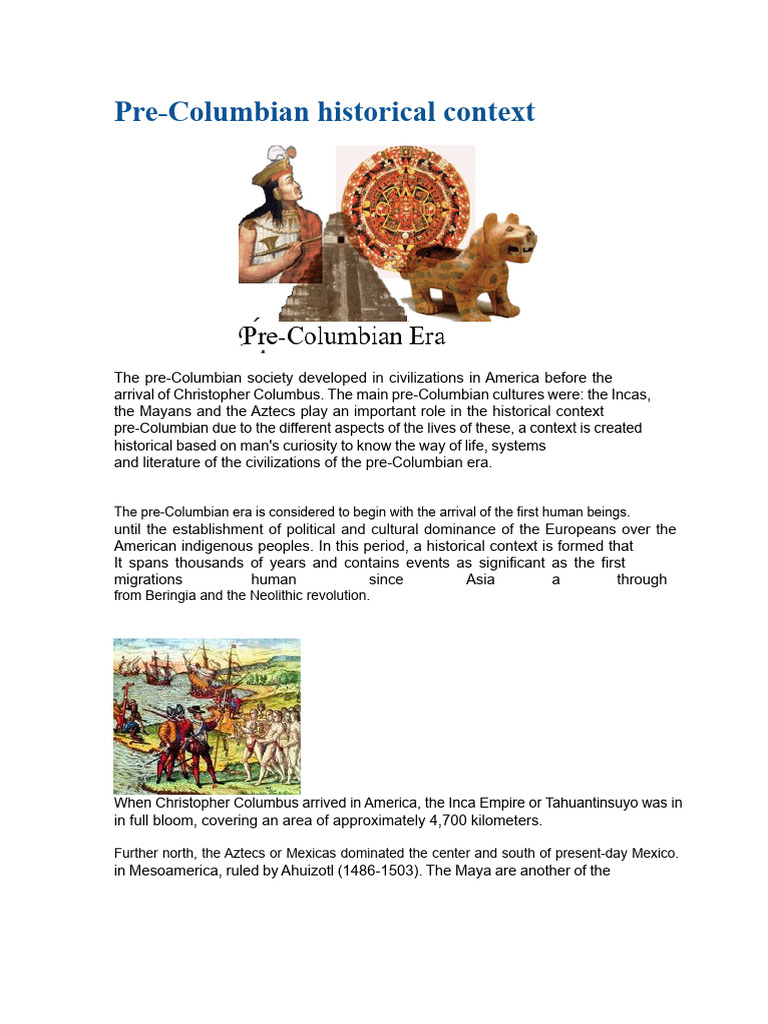 Pre-Columbian Civilizations Overview | PDF | Pre Columbian Era | Maya ...