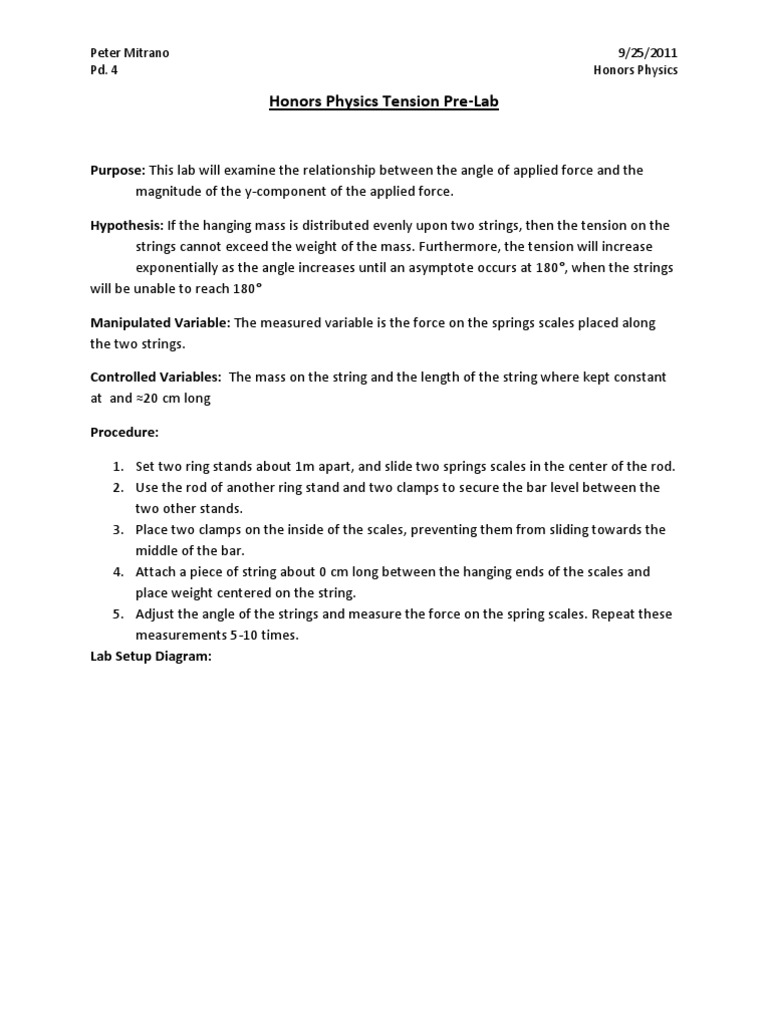 Angle vs. Tension in Physics Lab | PDF | Tension (Physics) | Force