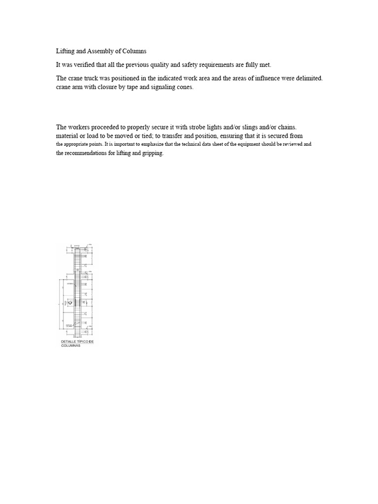 Raising and Installation of Columns | PDF | Concrete | Building Engineering