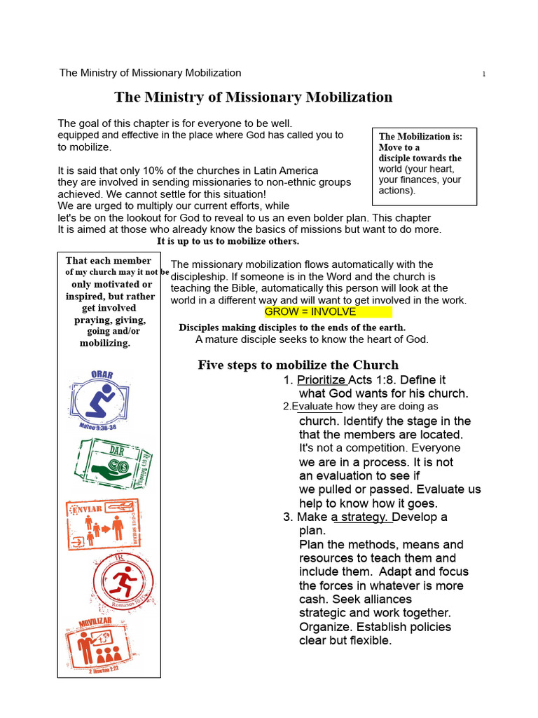 Ministry of Missionary Mobilization | PDF | Christian Mission ...