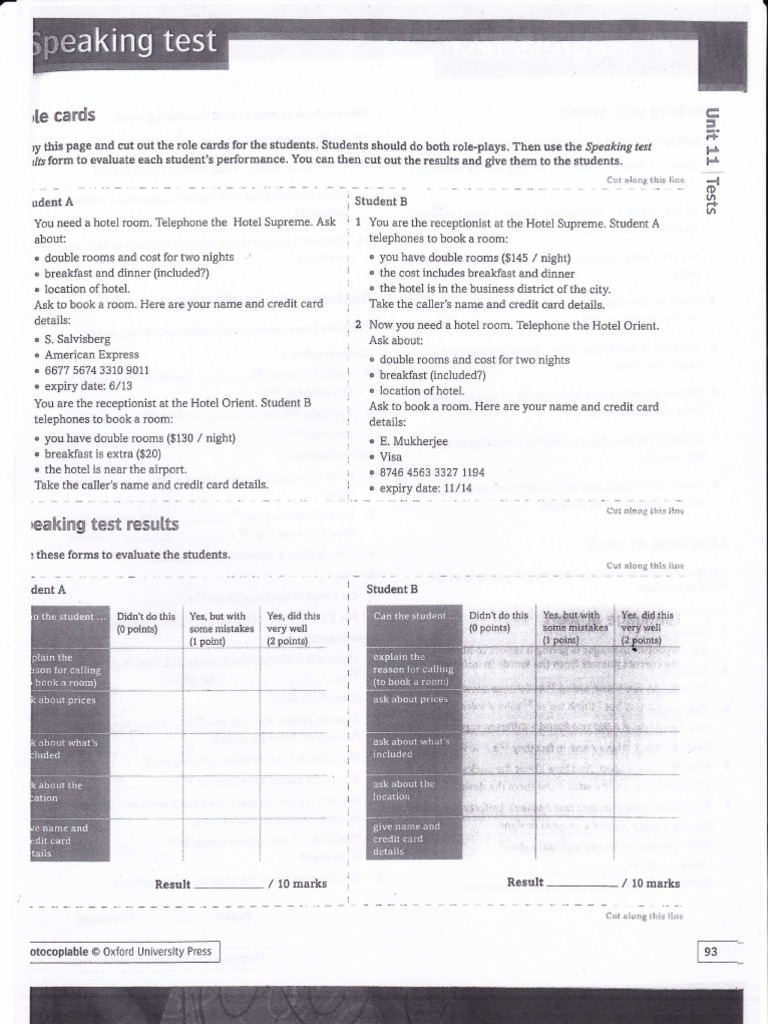 Hotel Booking Role Play Activity | PDF | Collecting | Financial Services